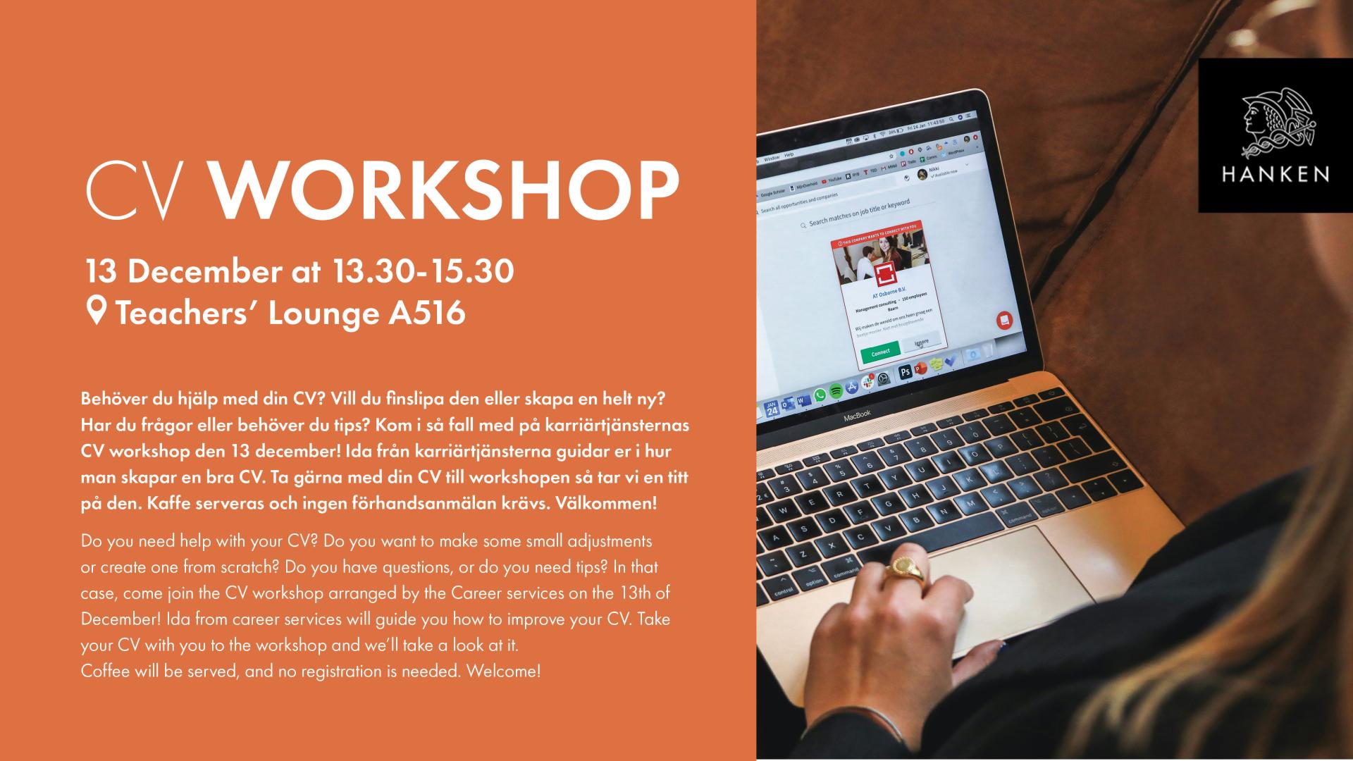 CV workshop med karriärtjänster | Hanken