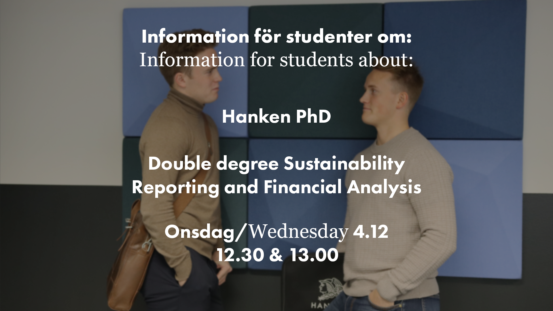 Information for students obout Hanken's PhD and Double Degree | Hanken